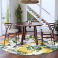 6ft Round Rug Lemon Bird Area Rugs for Living Room Bedroom Washable Non ...