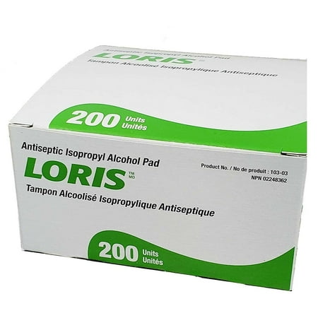 200 Pcs Alcohol Prep Pad 70% Isopropyl Wipe LORIS Medium (3 X 6.5 CM ...