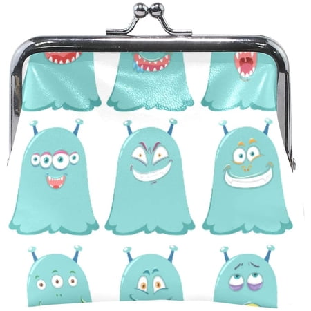 Blue Cute Aliens Coin Purse Clutch Small Pouch Girl Women Female Wallet ...