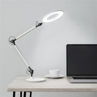 Lavish Home Adjustable Swing Arm LED Desk Lamp for Home Office (White ...
