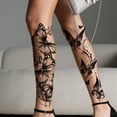 2pcs Black Flower & Butterfly Temporary Stickers For Women, Waterproof ...