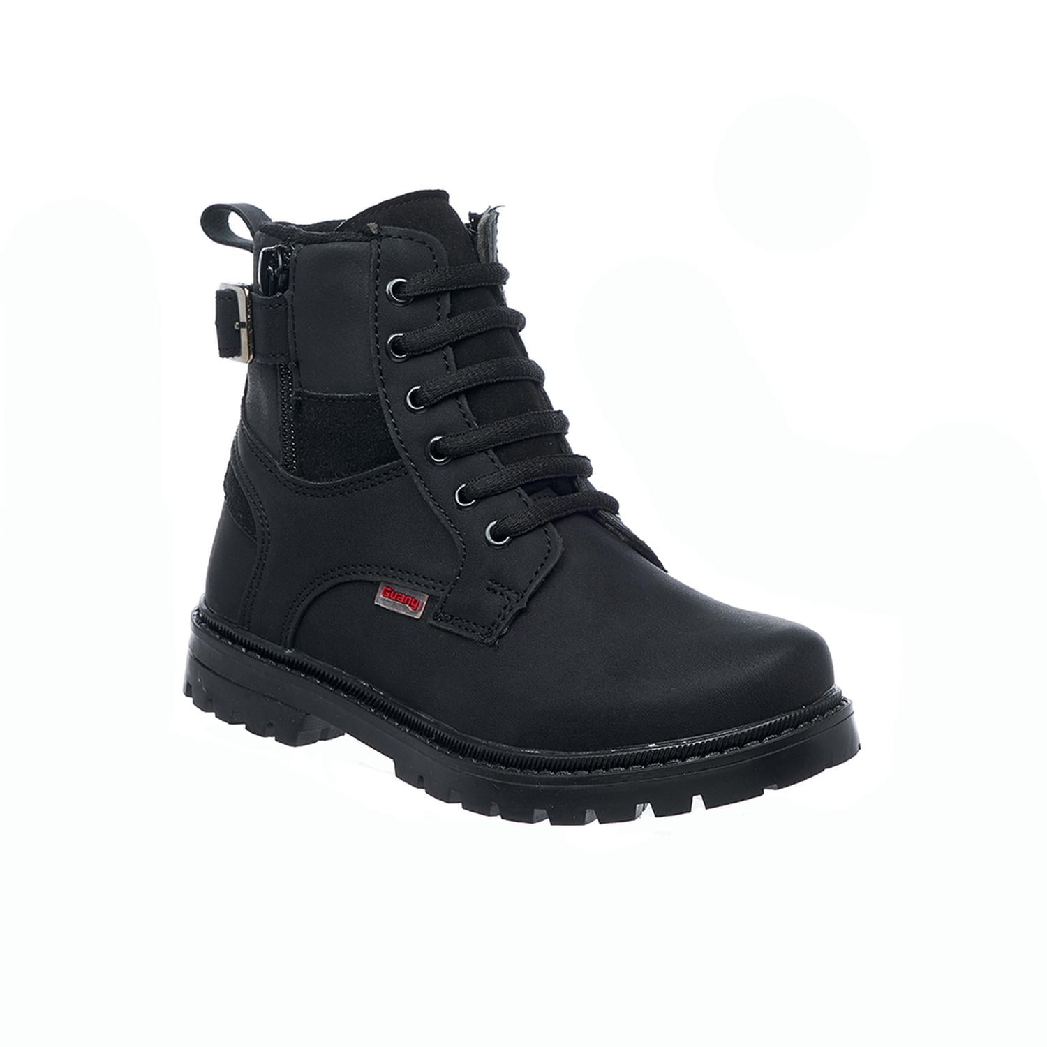 Botas Para Niños Tipo Piel Moda Infantil Negros Casuales Cómodos 013N1X ...