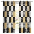 Black Gold Mosaic Sheer Curtains 39 Inch Long 2 Panels, Rustic Abstract ...