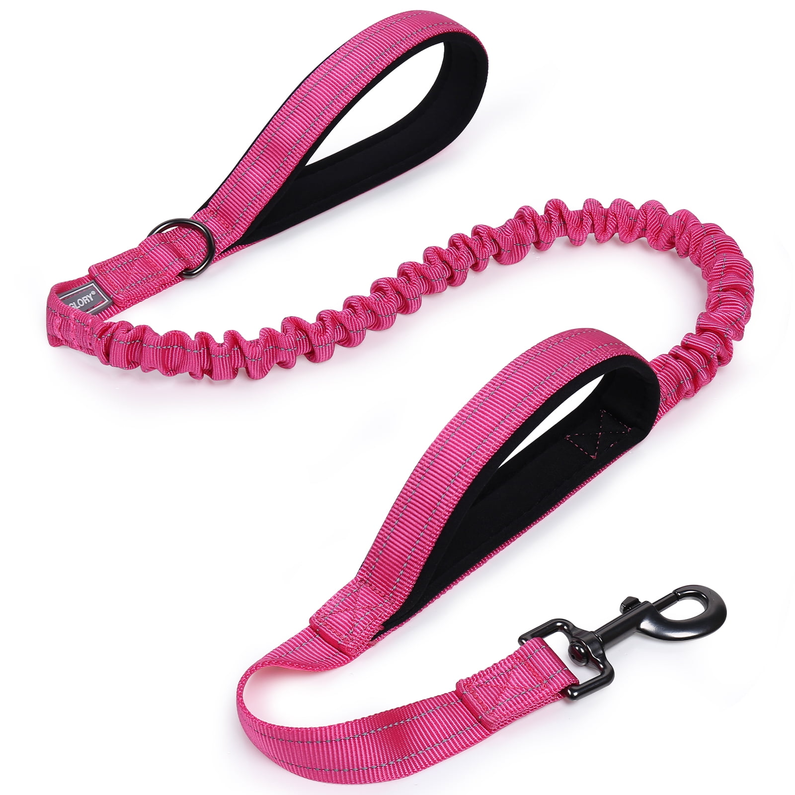 VIVAGLORY Dog Leash with Double Handle, No Pull Bungee Lead, Reflective ...