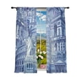 Blue Abstract Art Sheer Curtains for Living Room Bedroom, Classical ...