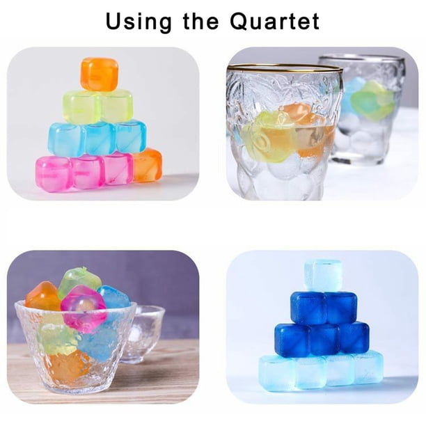Reusable Ice Cubes Colorful Chilling Squares Stones Filled With Pure ...