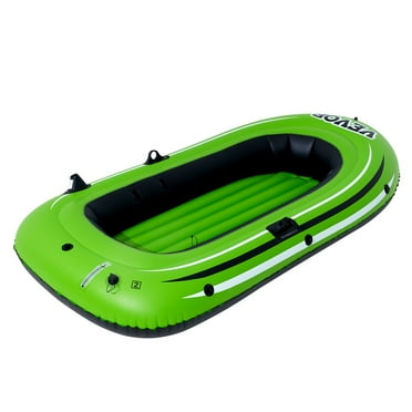 MADOG 2-Person Inflatable Dinghy Boat, 7' Fishing Boat Kayak with Oars ...