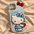 3D Cute Kitty Cat Cartoon Silicone Girly Phone Case Shockproof Protective Cover for iPhone 6 7 8 ...