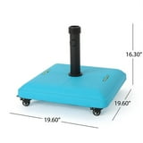 Larry Outdoor Concrete Square 80lb Umbrella Base with Steel Umbrella ...