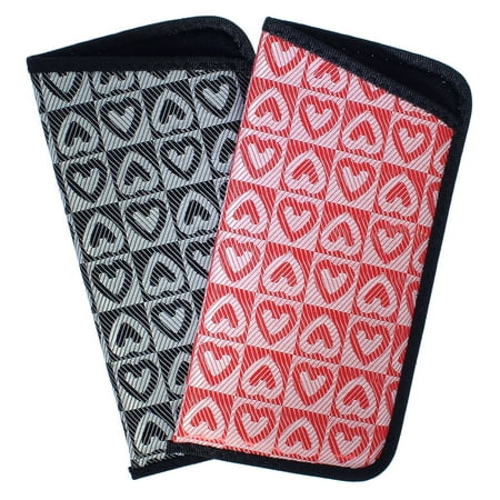 2 Pack Soft Slip In Eyeglass Case For Women, Slim Reading Glasses Case ...