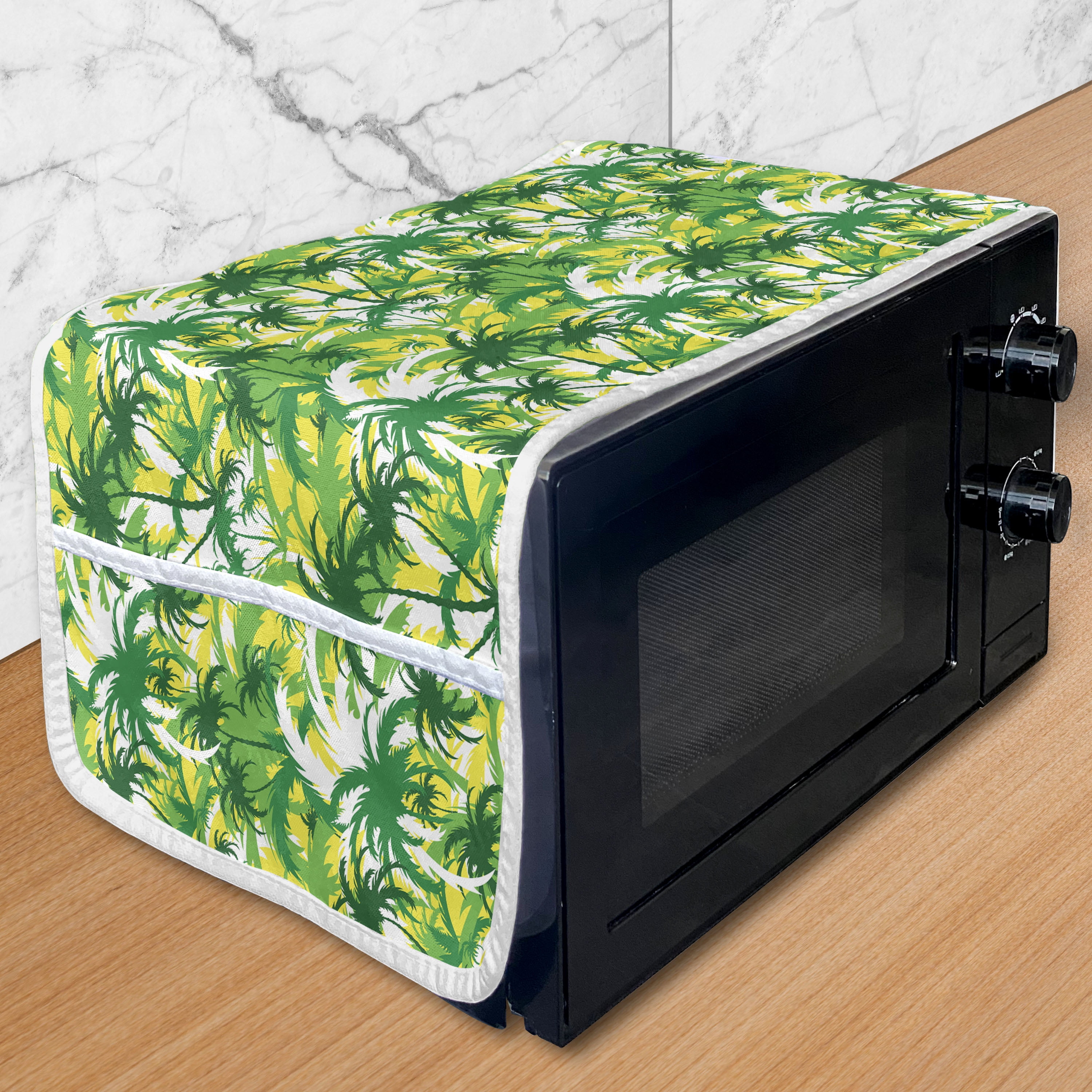 Exotic Microwave Oven Cover, Refreshing Hawaiian Palm Trees in Various ...