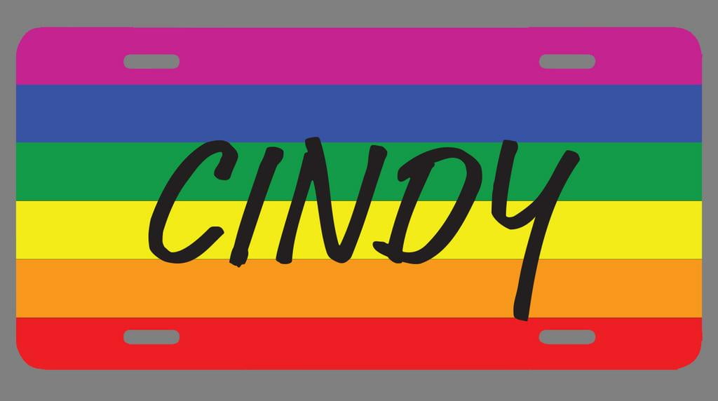Cindy Name Pride Flag Style License Plate Tag Vanity Novelty Metal | UV ...