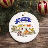 Artistic Nebraska State Themes and Landmarks Christmas Ornament ...