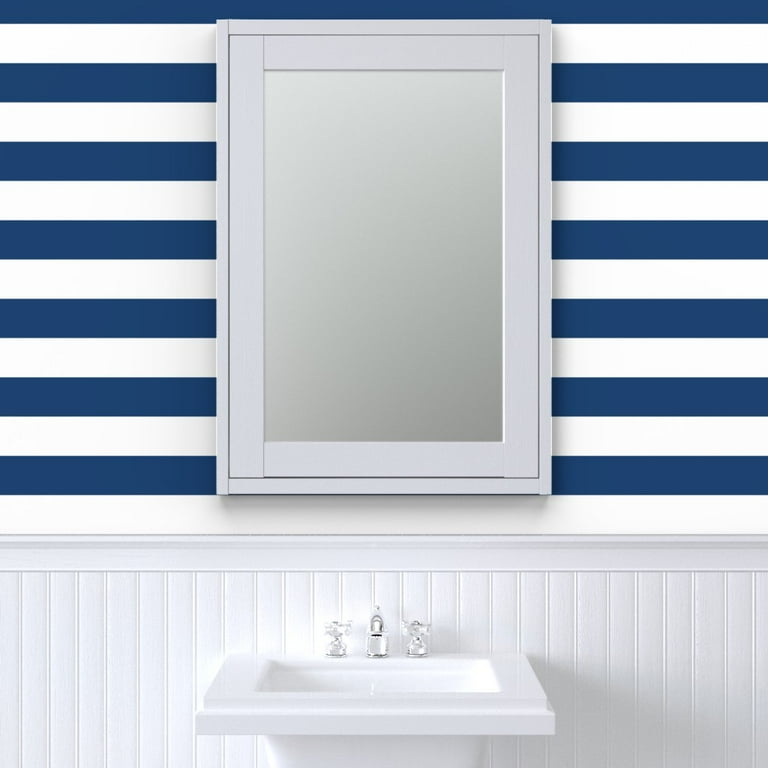 Navy Blue And White Stripes