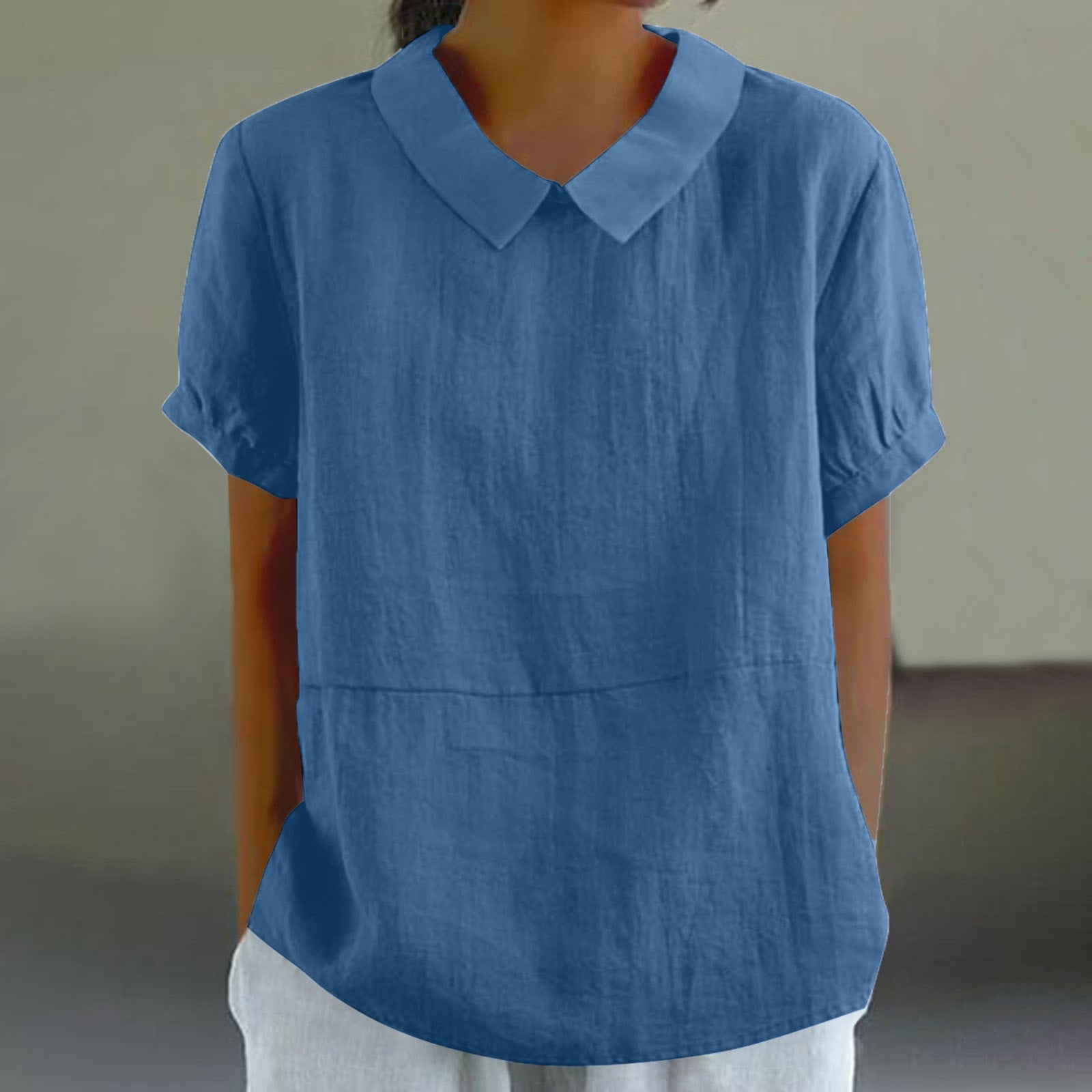 Click here for Fartey Womens Cotton Linen Shirts Cute Lapel Doll... prices