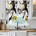 Black Gold Line Swag Curtain Valance for Window 2 Panels Abstract ...