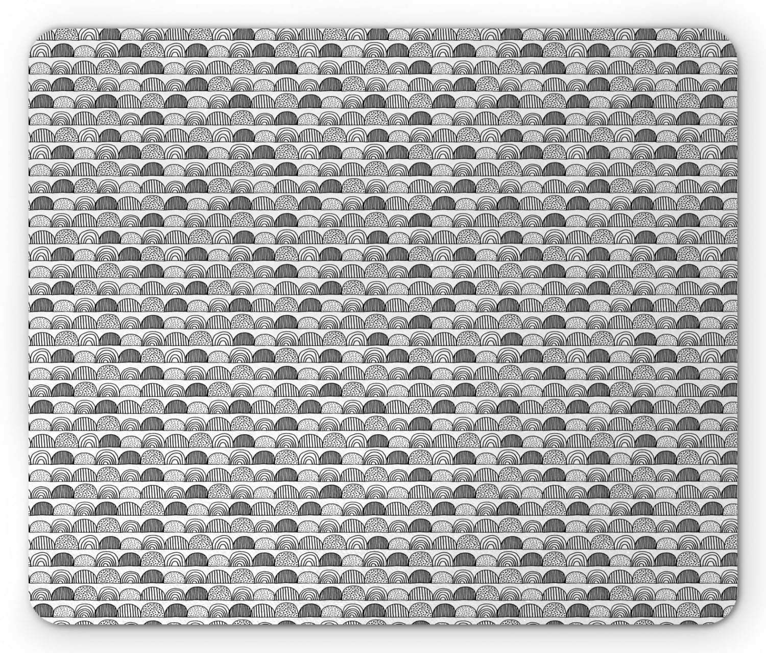 Doodle Mouse Pad, Horizontal Half Circles in Stripes and Polka Dots All ...