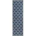 Veranda Contemporary 2' x 7' Navy and Light Gray Polypropylene Outdoor ...