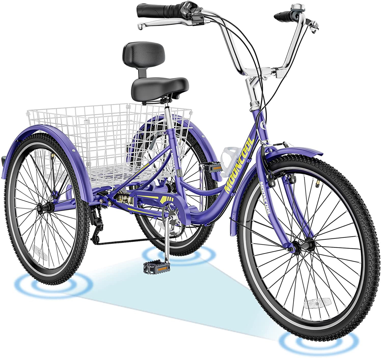 ABORON 20/24/26 inch Adult Tricycle,3 Wheel Bike Adults,Three Wheels Cruiser Bike 3 Wheels,1/7 ...