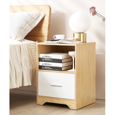 XGBB Night Stand, Side Table, Functional End Table with Drawer (White ...