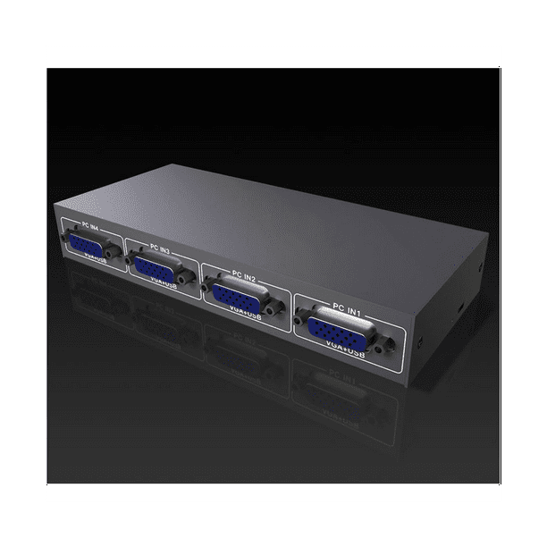 VGA KVM Switch 4 Ports VGA Video Switcher Split Screen HD Display ...