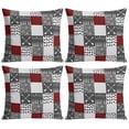 Arrows Zebra Stripes Pillow Covers Set of 4, Forest Deer Red Black ...
