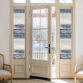 Blue Beige Stripes Window Privacy Film, Vintage Rustic Minimalist ...