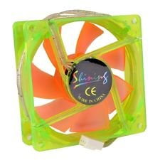 80MM UV REACTIVE BLUE LED GREEN / ORANGE COMPUTER CASE COOLING FAN S8 ...