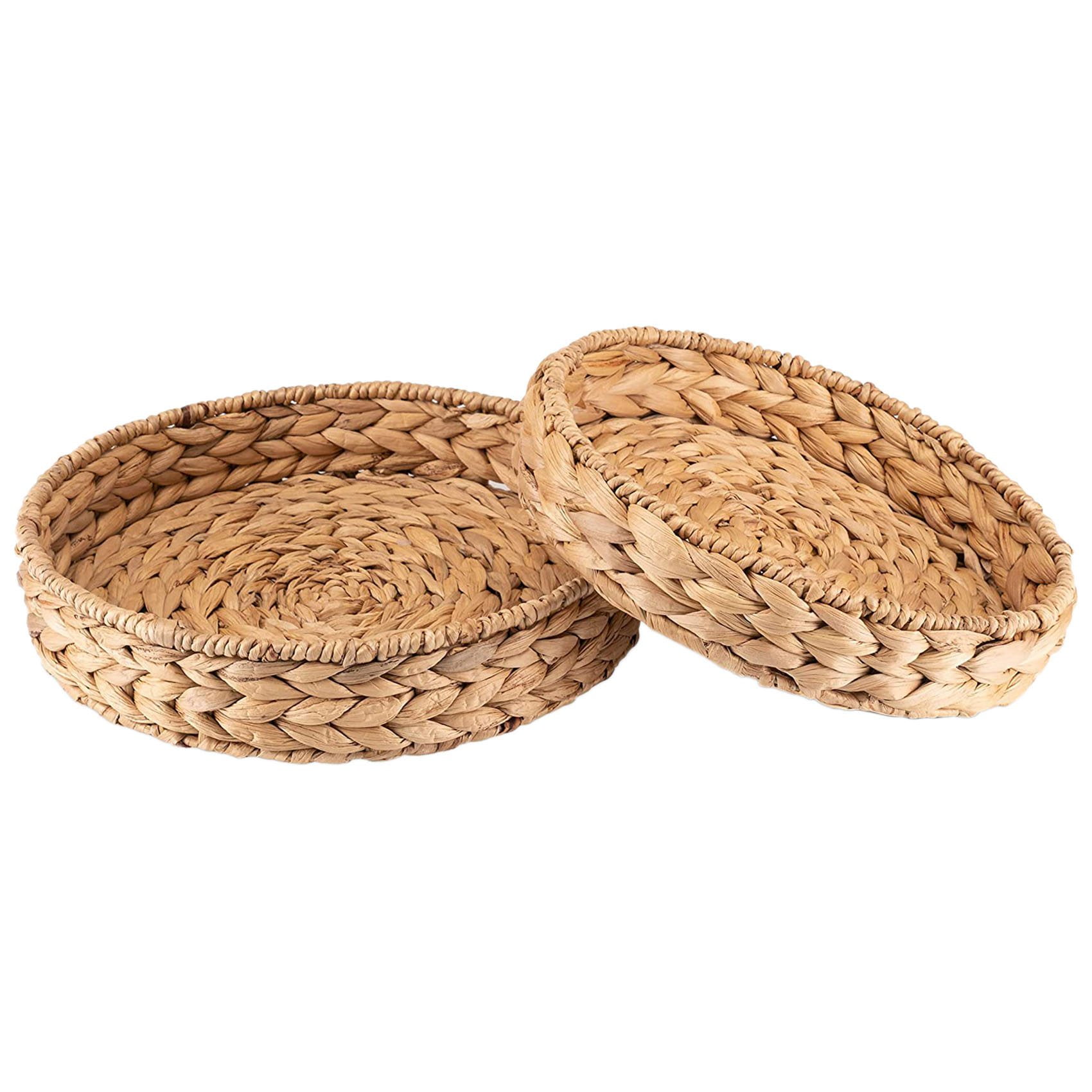 Click here for Unbranded 2pcs Round Braided Tray Made Of Seagrass... prices