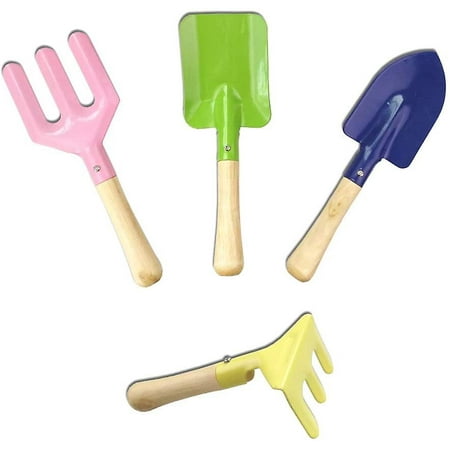Set Of 4 Kids Garden Tools Includes Shovel, Rake, And Trowel Children ...