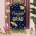 Arch Backdrop 6 Ft, Navy Blue Golden Graduation Spandex Stretch Fitted ...