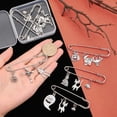 8Pcs 8 Style Pumpkin & & & Cat Zinc Alloy Charms Safety Pin Brooches ...