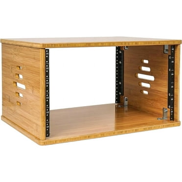 Sound Town DIY Solid Carbonized Bamboo Studio Rack with 11U Slant Mixer ...