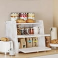 Vintage Double Layer Bread Box for Kitchen Counter Bamboo Bread Storage ...