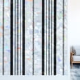 Black Vertical Stripes Window Privacy Film Rainbow Static Cling Stain ...