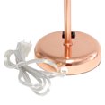 Rose Gold Stick Lamp with Charging Outlet and Fabric Shade, White ...