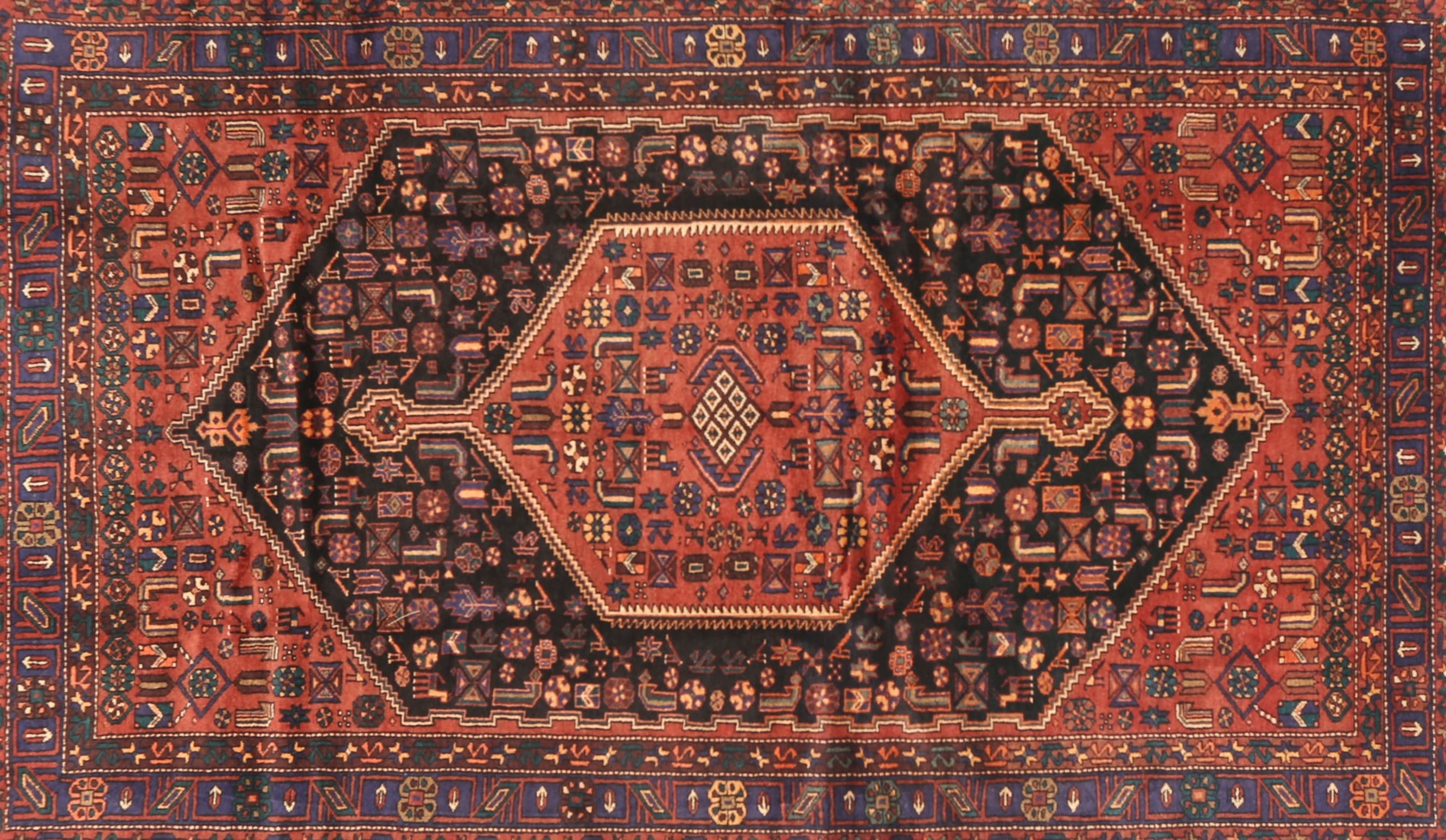 Ahgly Company Indoor Rectangle Traditional Saffron Red Persian Area ...