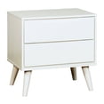 Contemporary White Bedside Stand | Bedroom Furniture with Round Tapered ...