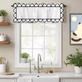 Art Frame Window Valance for Kitchen, Geometric Black Morocco Printed ...