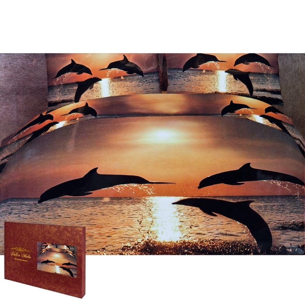 Dolphin Pacific Sunset Queen Size Bedding Set - Walmart.com