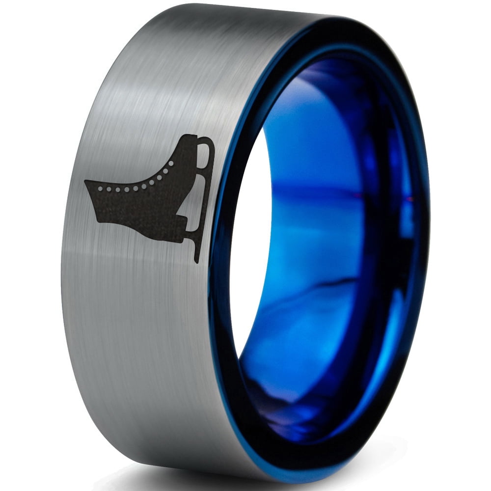 Zealot Jewelry - Tungsten Ice Figure Skating Hockey Skate Band Ring 8mm ...