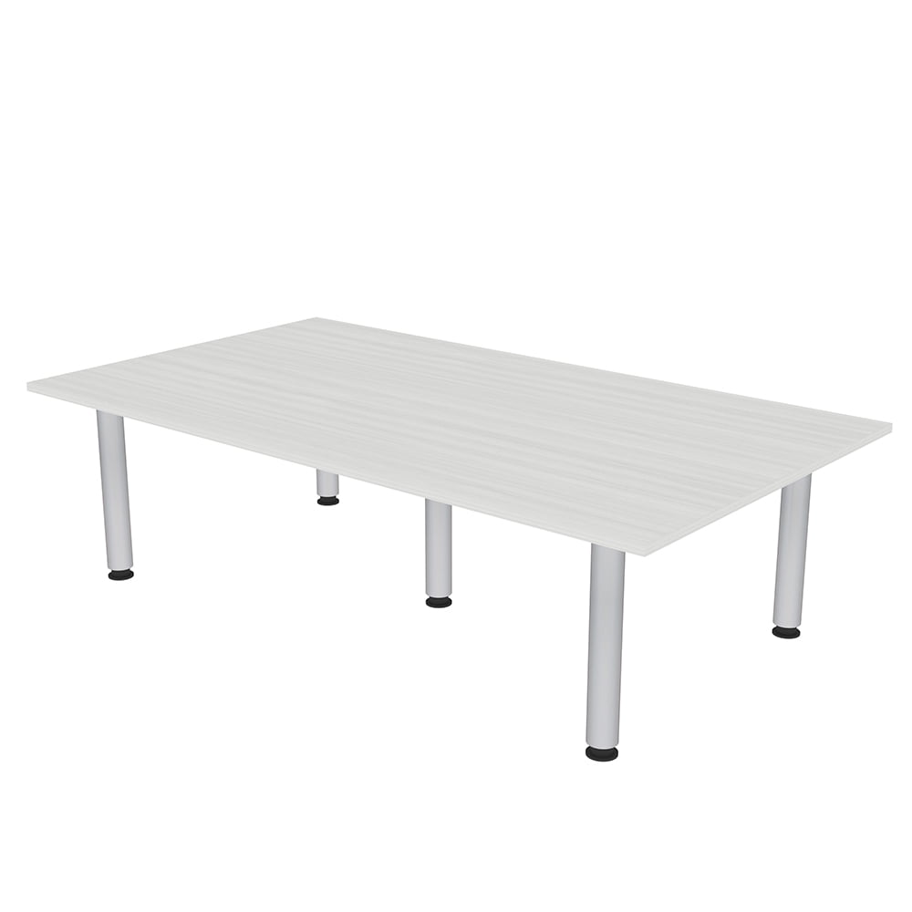 7Ft Rectangle Conference Room Table Power And Data Silver Post Legs ...