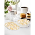 Coasters Set of 4 Watercolor Yellow Flower Drink Coasters with Holder ...