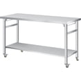 60x24 Stainless Steel Folding Prep Table with Lockable Wheels ...