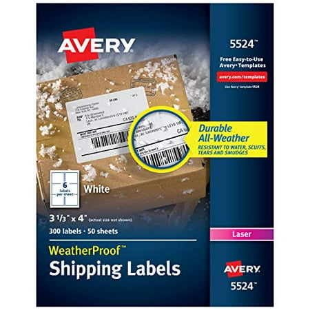 Avery WeatherProof Mailing Labels with TrueBlock Technology for Laser ...
