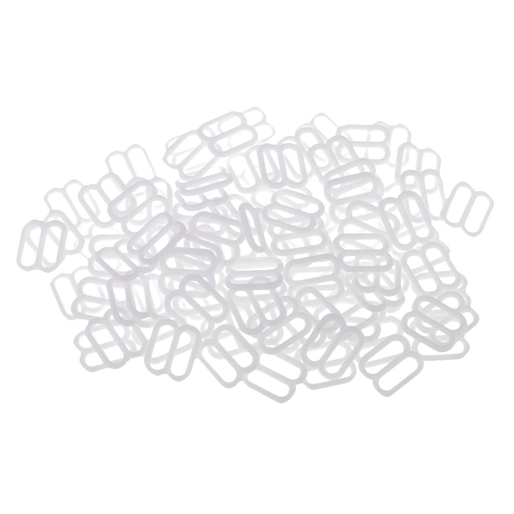 100 Pieces Nylon Lingerie Bra Strap Sliders Adjuster Clips For Corset ...
