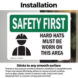 (2 Pack) Hard Hats Must Be Worn In This Area With Symbol OSHA Safety ...
