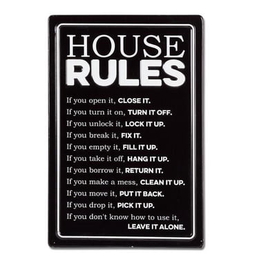 Our Family Rules Wall Art Signs Decor Set Of 3 For Kitchen House ...