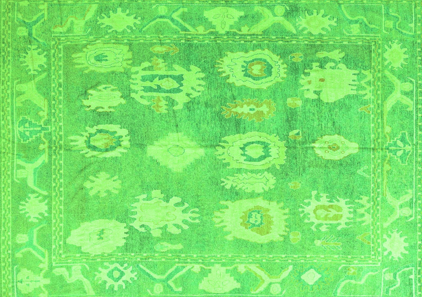 Ahgly Company Indoor Rectangle Abstract Green Modern Area Rugs, 2' x 3 ...