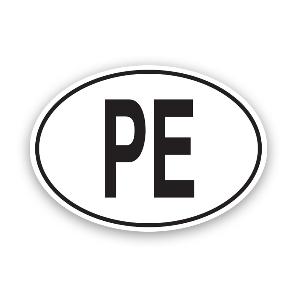 PE Peru Country Code Oval Sticker Decal Self Adhesive Vinyl PE Peru Country Code Oval Sticker Decal Self Adhesive Vinyl